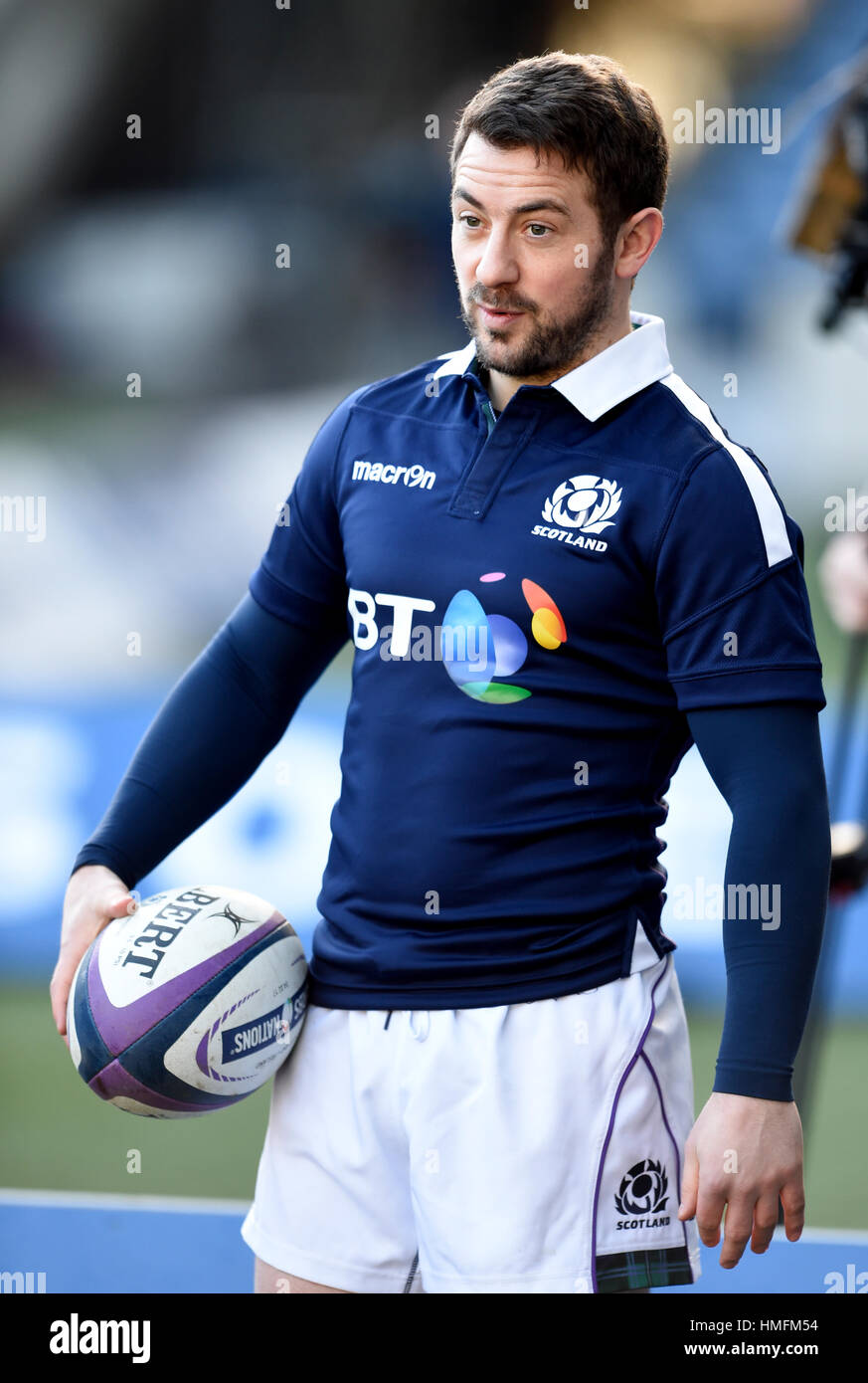 Scotland's Greig Laidlaw during the captain's run at Murrayfield ...
