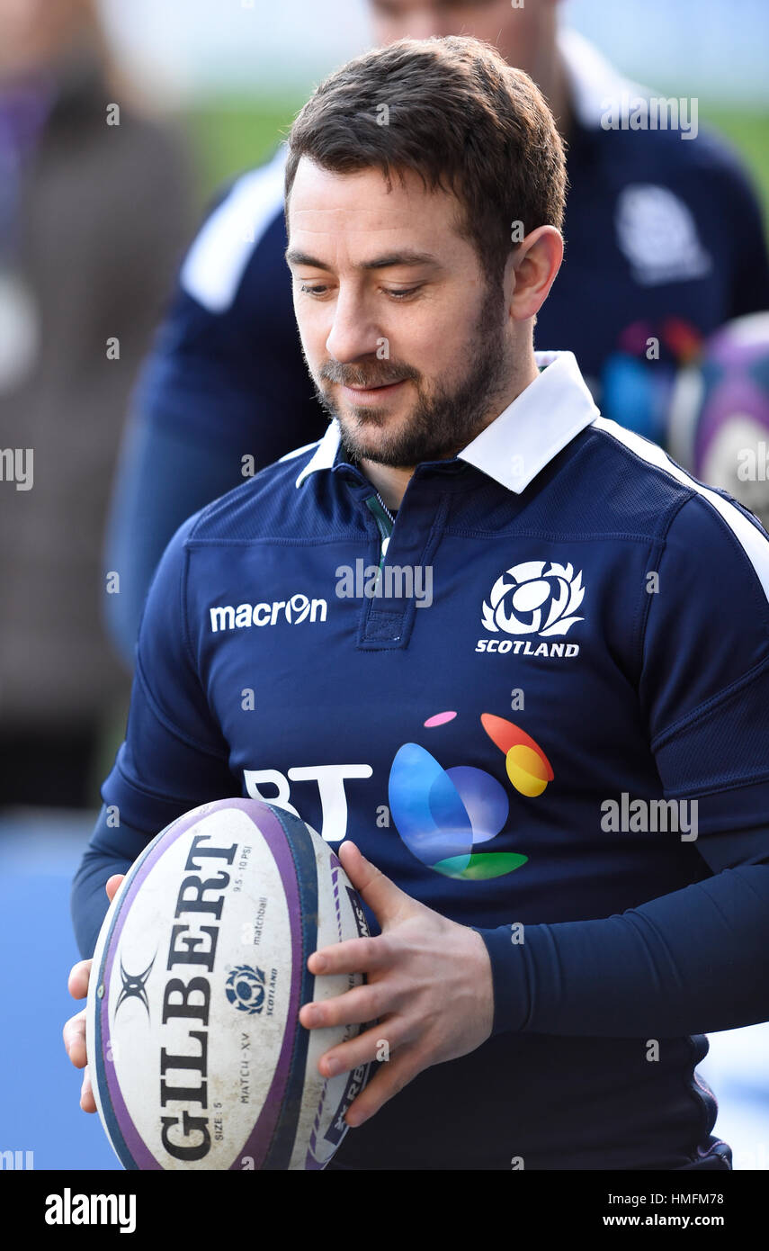Scotland's Greig Laidlaw during the captain's run at Murrayfield ...