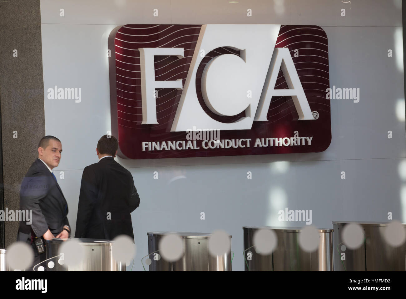 Office entrance to the Financial Conduct Authority (FCA) in London ...
