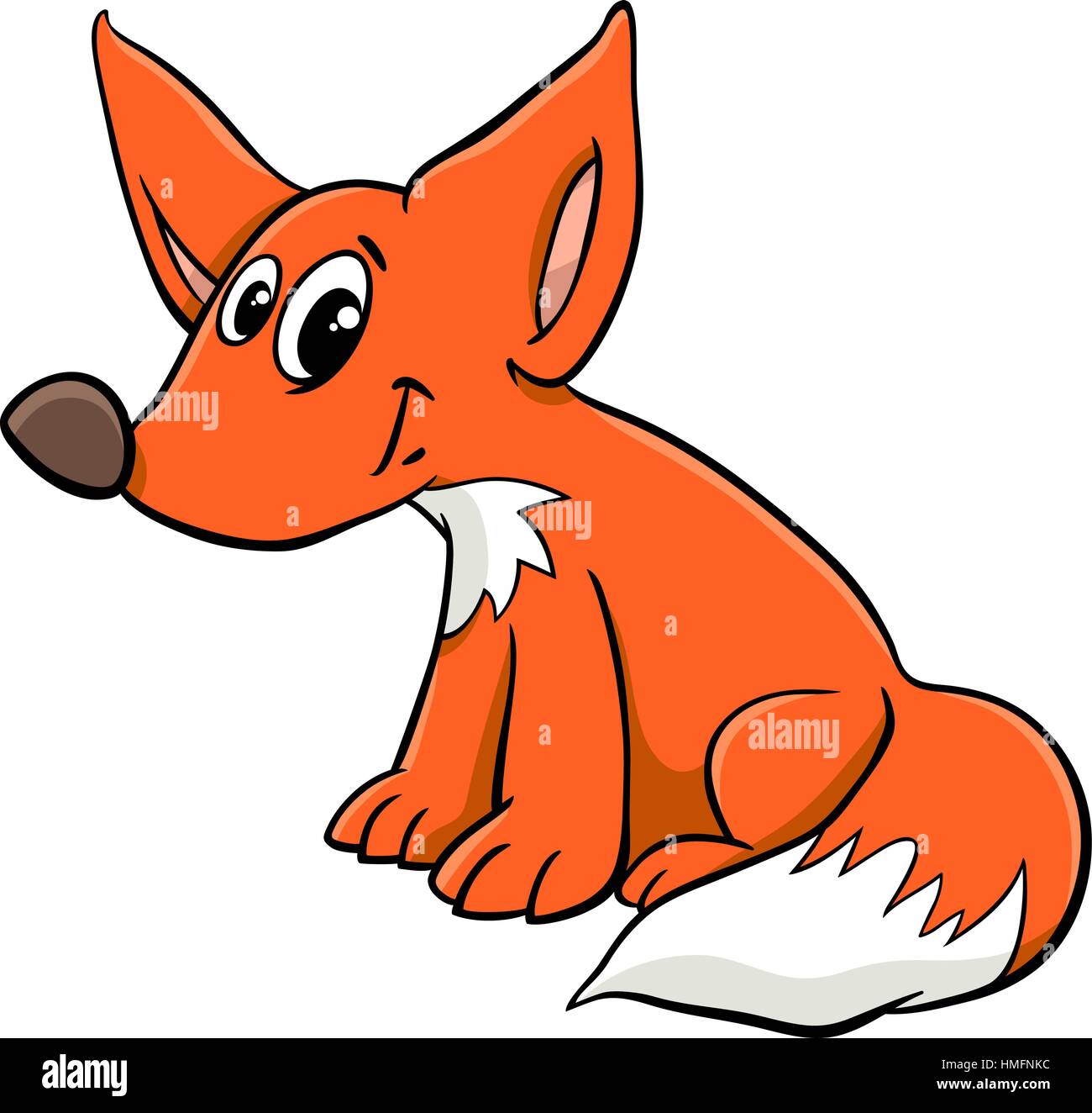 Cartoon Illustration of Cute Little Fox Animal Character Stock Vector ...