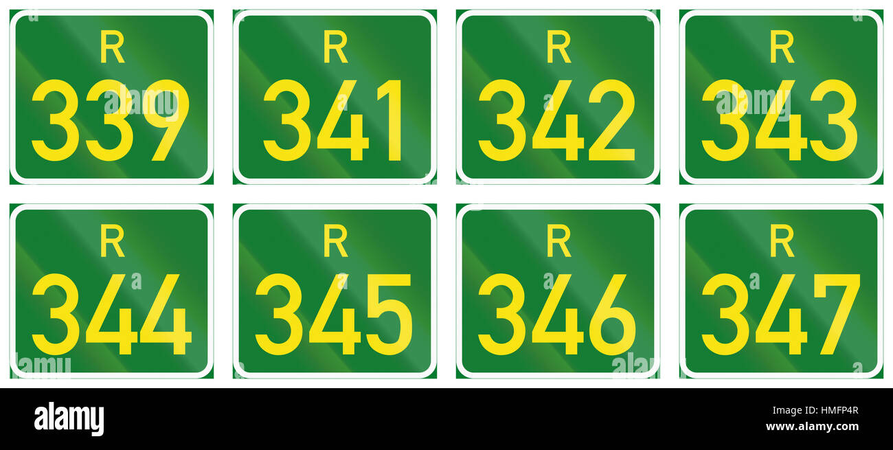 Collection of South African Regional route signs Stock Photo - Alamy