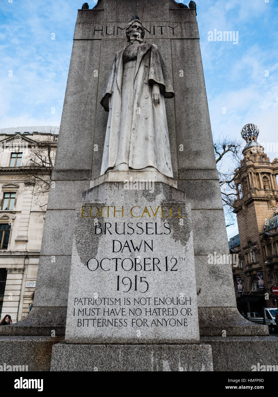 Memorial statue of edith cavell hi-res stock photography and images - Alamy