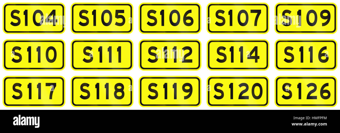 Collection of Chinese numbered provincial road markers Stock Photo - Alamy