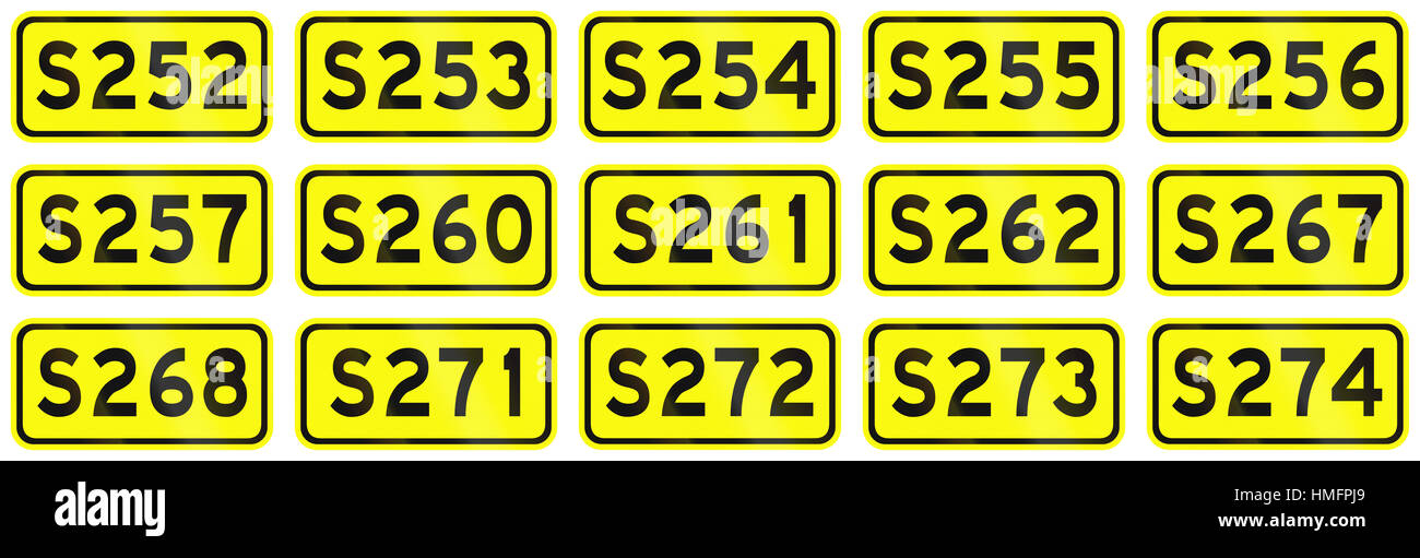 Collection of Chinese numbered provincial road markers Stock Photo - Alamy