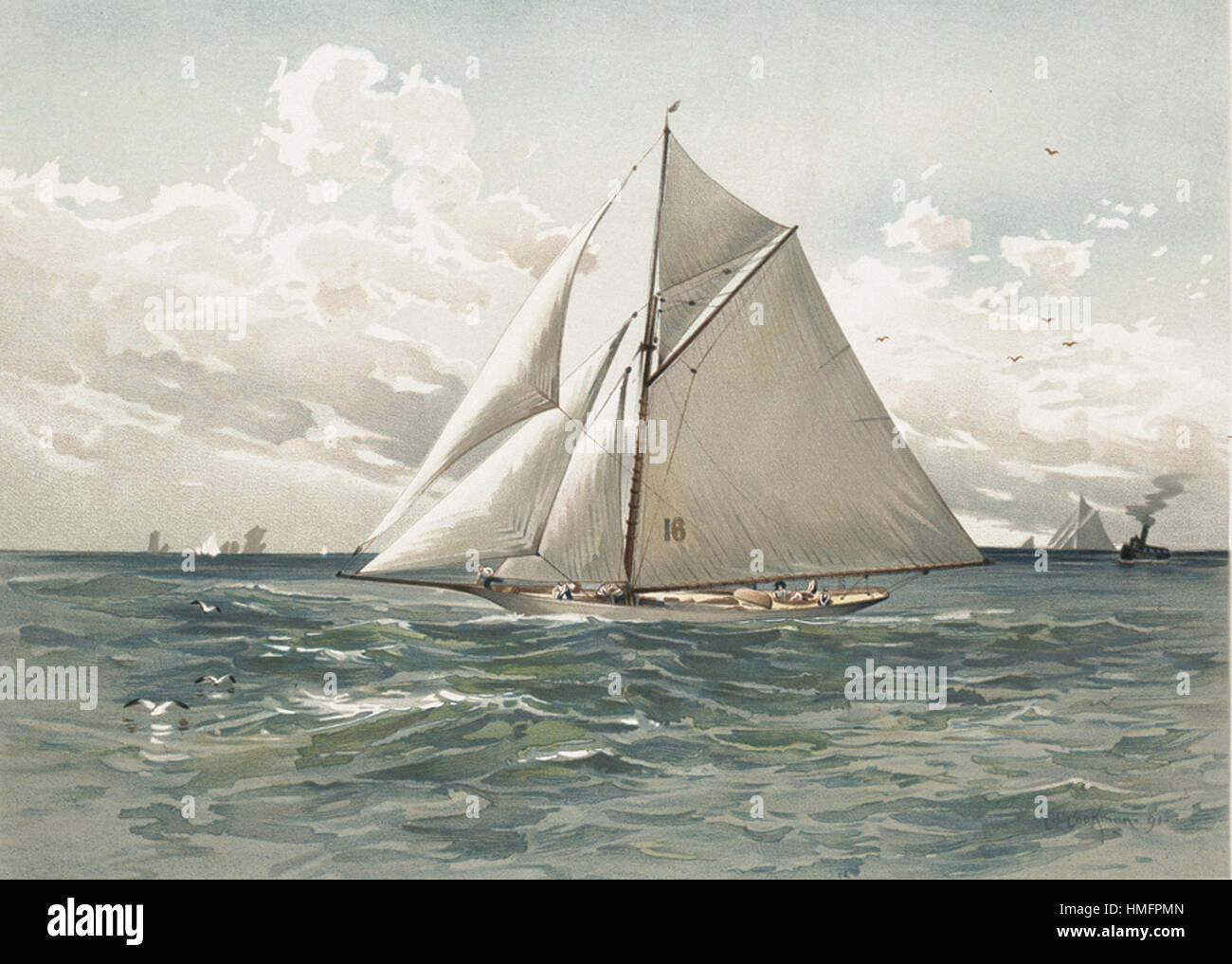 Louis Prang - Sailboat Stock Photo - Alamy