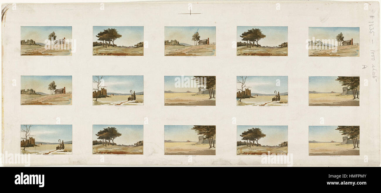 Louis Prang - Fifteen Landscapes on One Sheet Stock Photo - Alamy