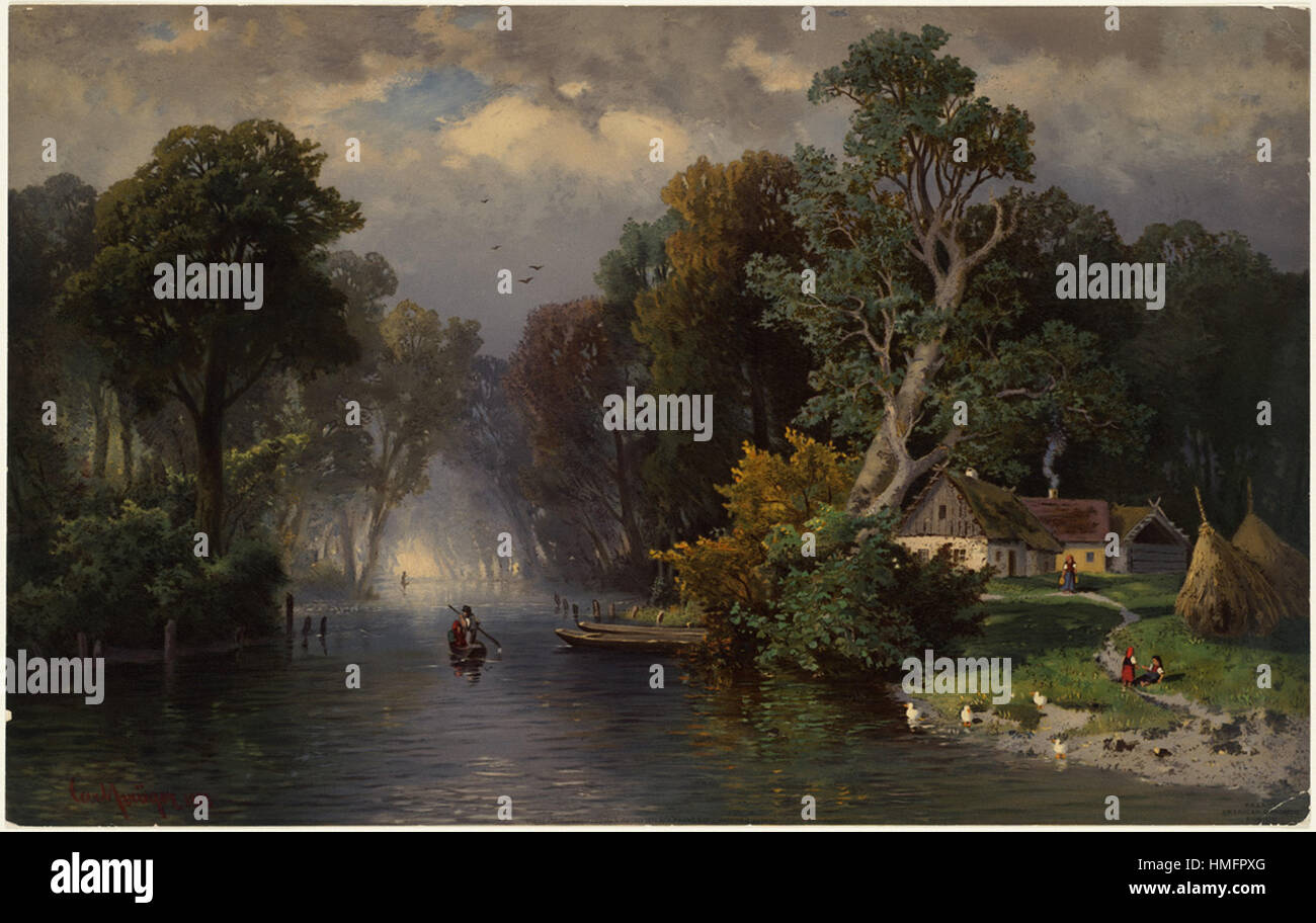 Louis Prang - Romantic River Scene Stock Photo - Alamy