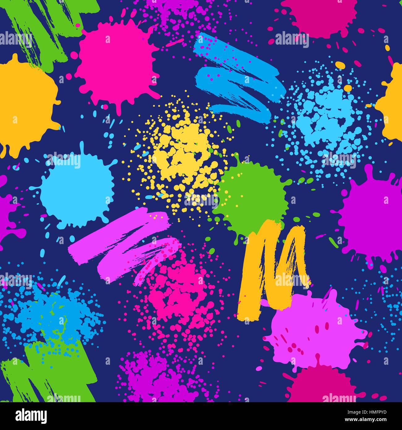 Colorful seamless pattern. Grunge background with paint splashes ...