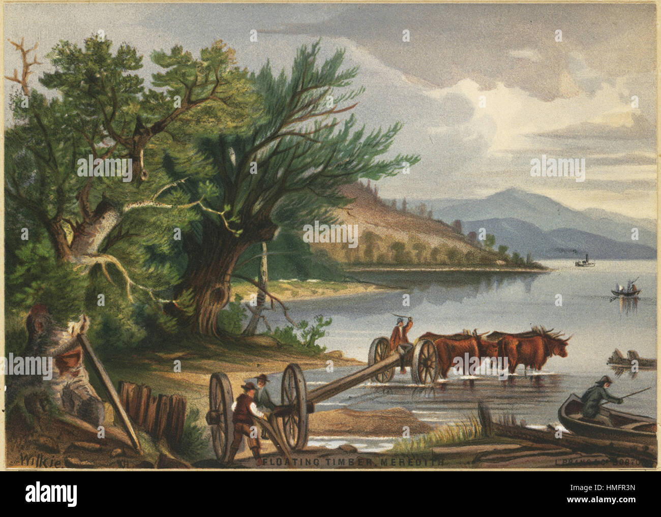 Louis Prang - Floating Timber, Meredith Stock Photo - Alamy