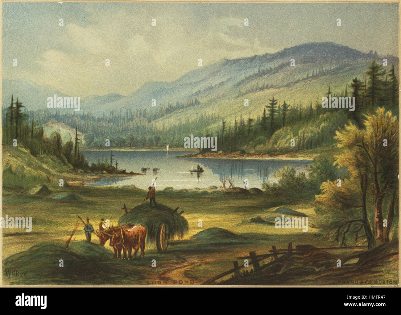 Louis Prang - Loon Pond Stock Photo - Alamy
