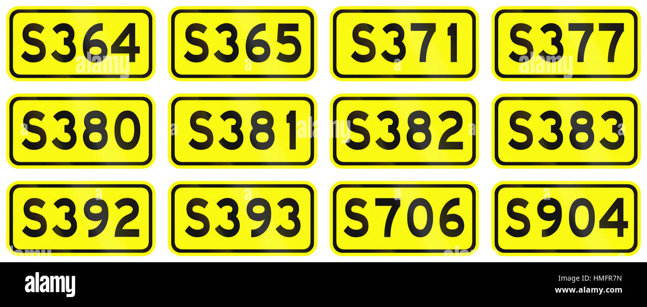 Collection of Chinese numbered provincial road markers Stock Photo - Alamy