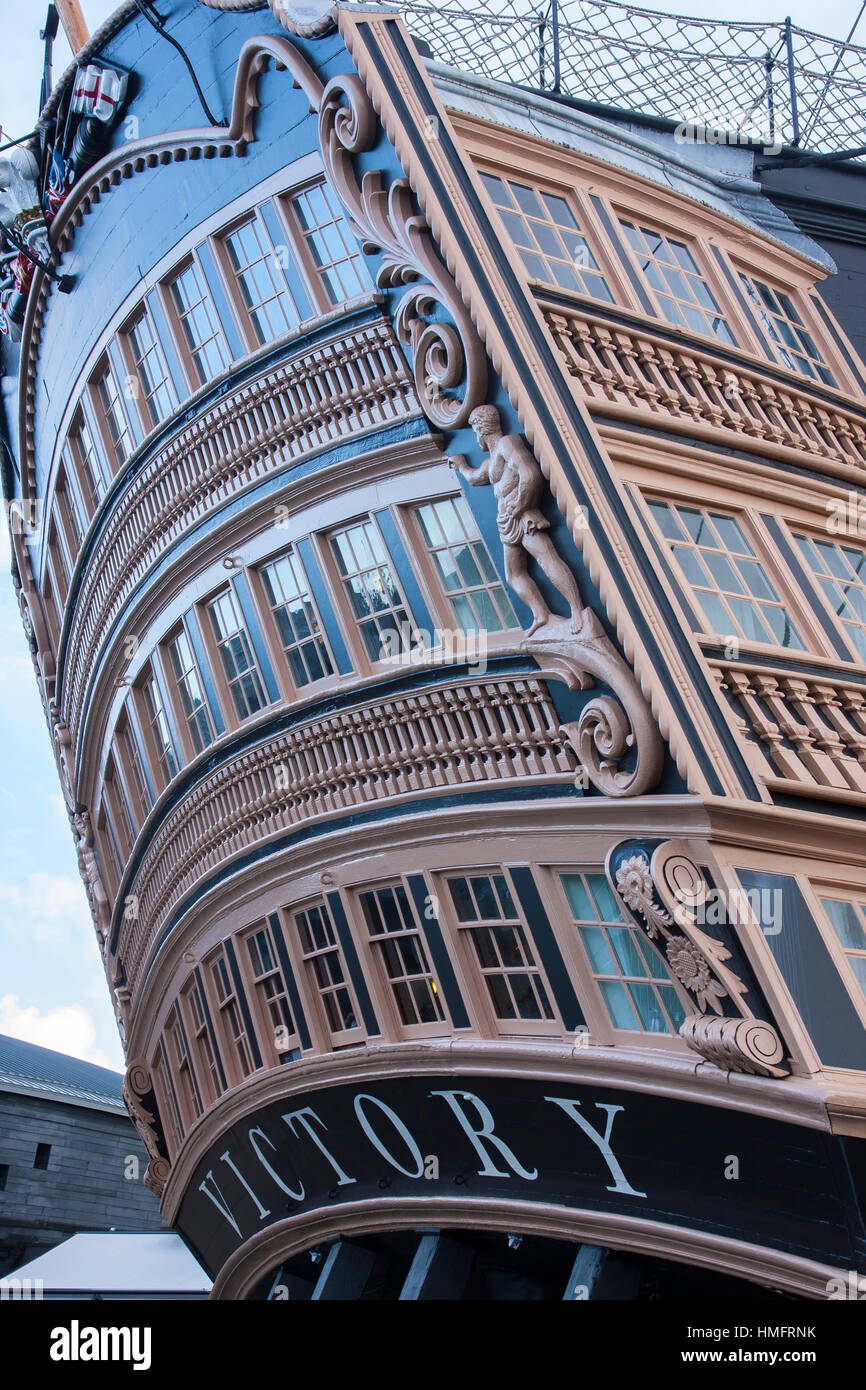 Stern of HMS Victory Stock Photo - Alamy