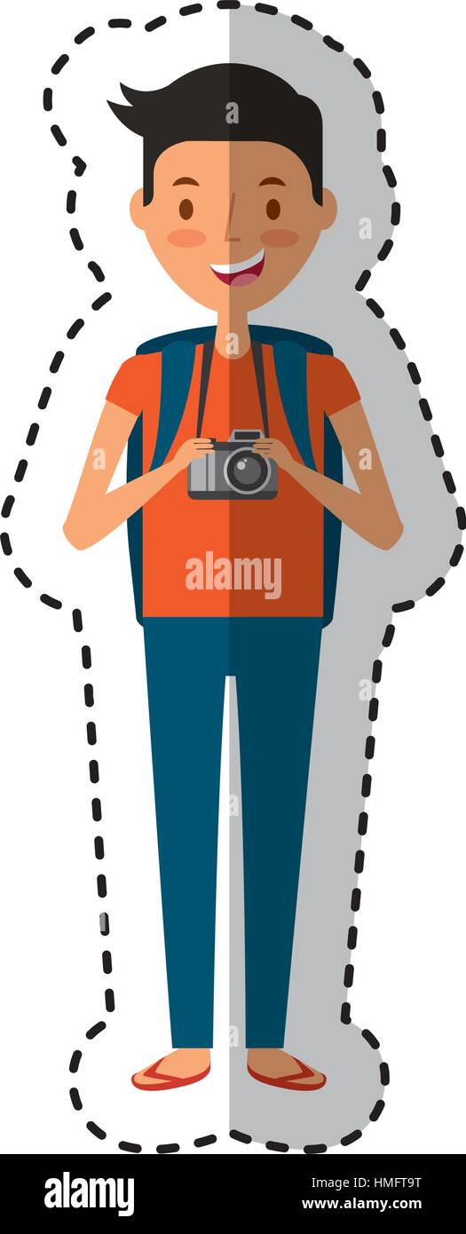 young man character with summer clothes vector illustration design ...