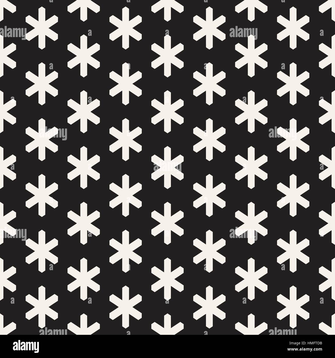 Star Line Shapes Grid. Vector Seamless Black and White Pattern Stock ...