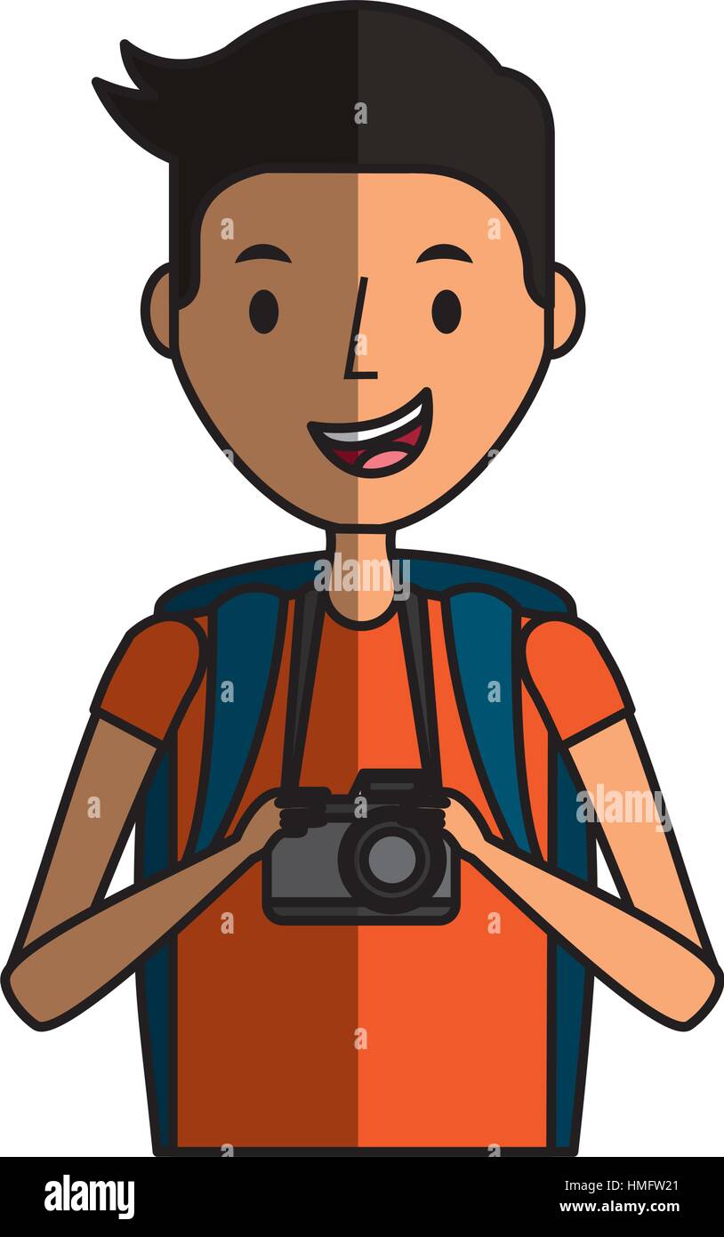 young man character with summer clothes vector illustration design ...