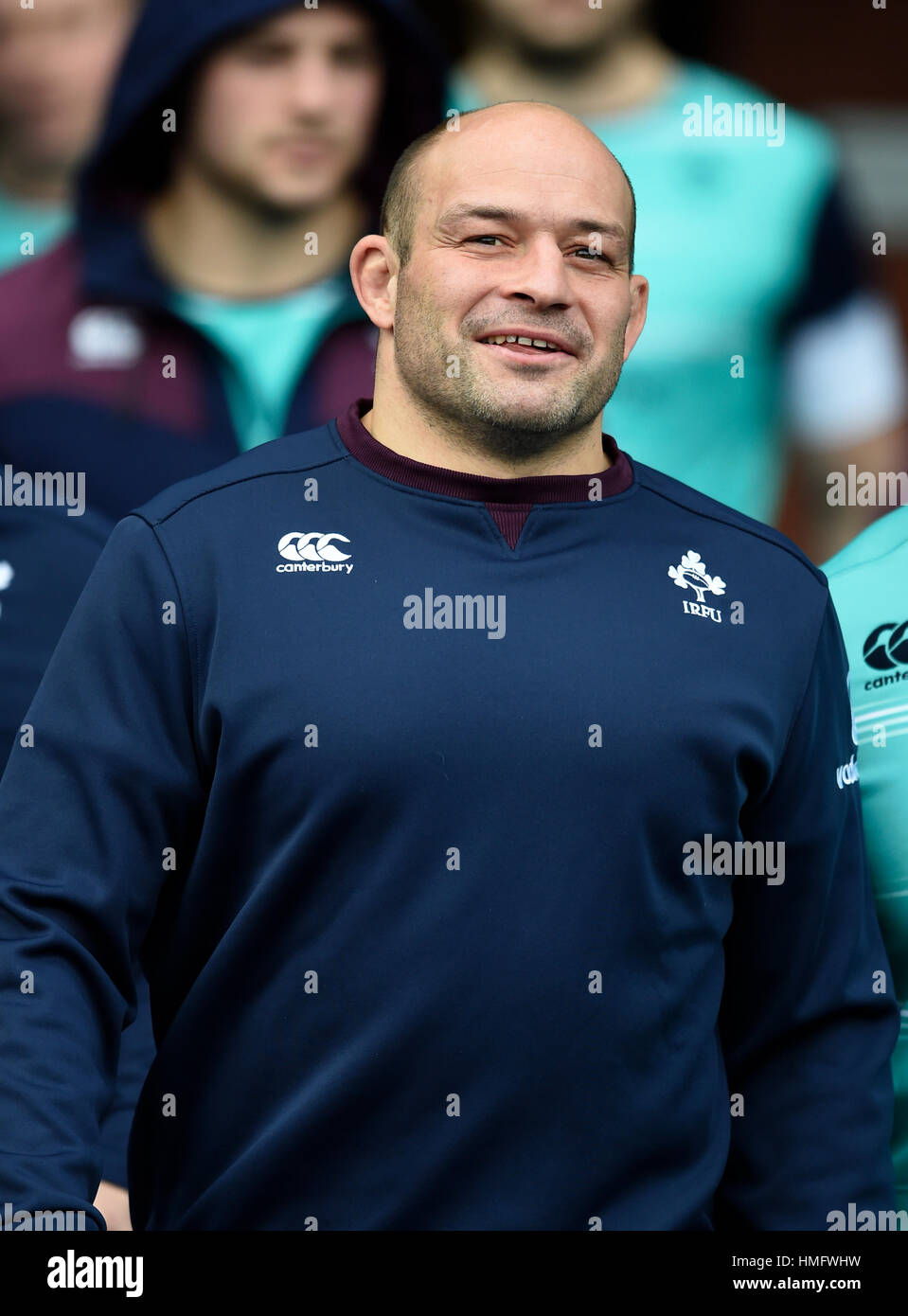 Ireland's Rory Best during the captain's run at Murrayfield Stadium ...