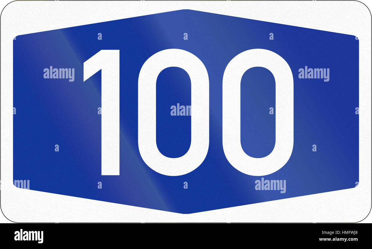 Numbered highway shield of a German Autobahn Stock Photo - Alamy