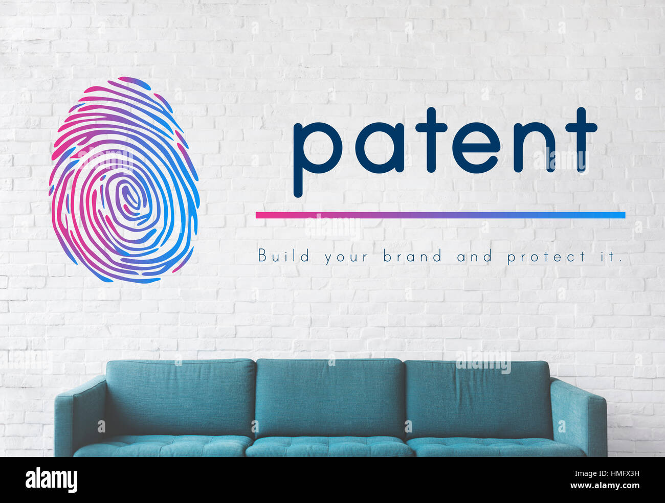 Design Logo Patent Fingerprint Concept Stock Photo - Alamy