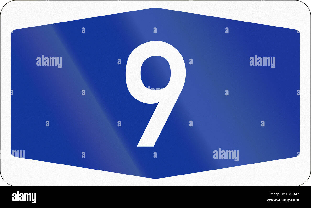 Numbered highway shield of a German Autobahn Stock Photo - Alamy