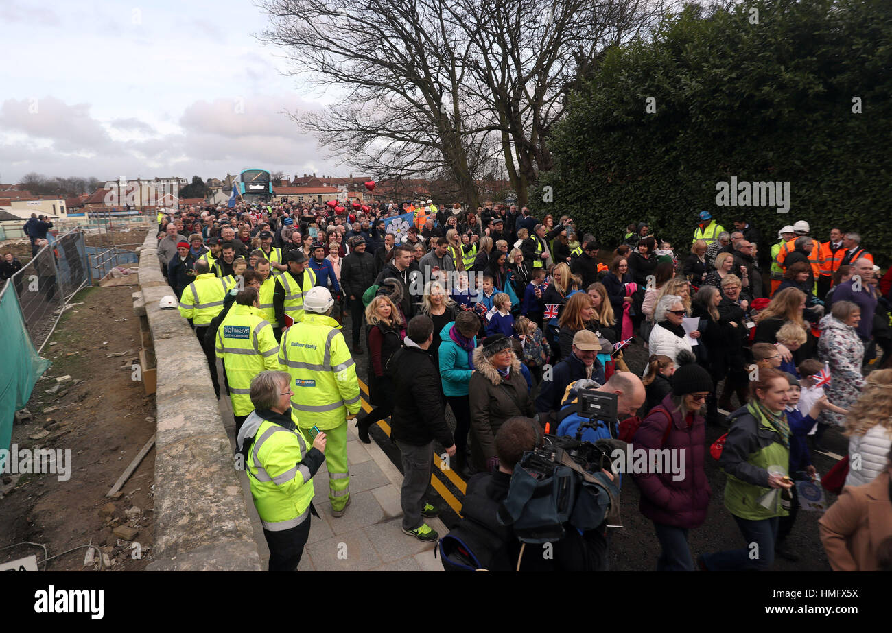 Tadcaster Bridge is reopened more than a year after its partial ...