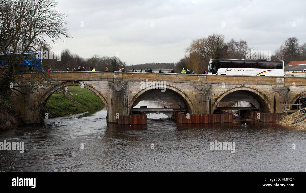 Tadcaster Bridge is reopened more than a year after its partial ...