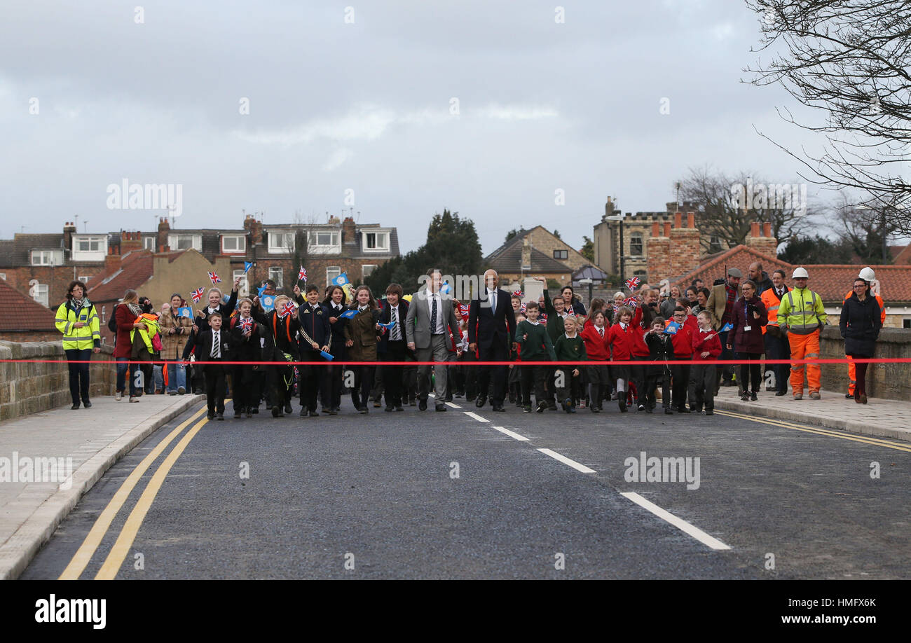 Tadcaster Bridge is reopened more than a year after its partial ...