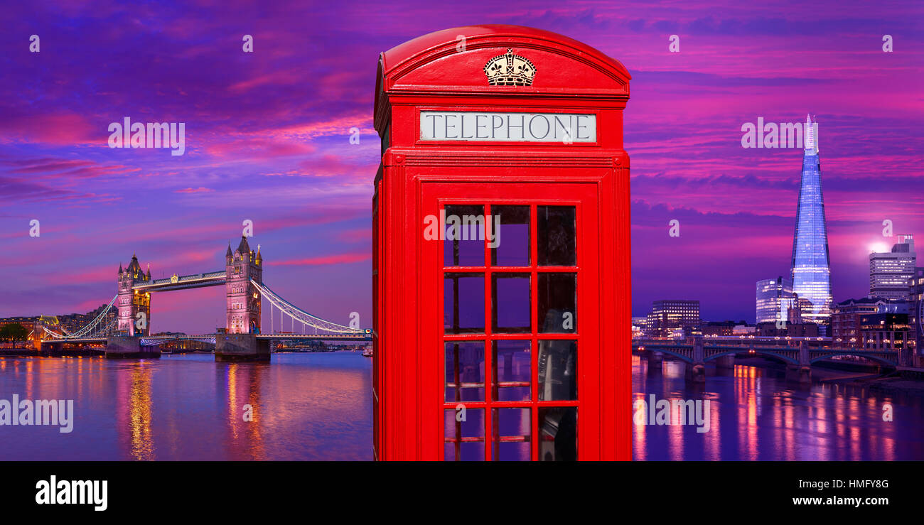 London photomount with telephone box and Icon landmarks Stock Photo - Alamy