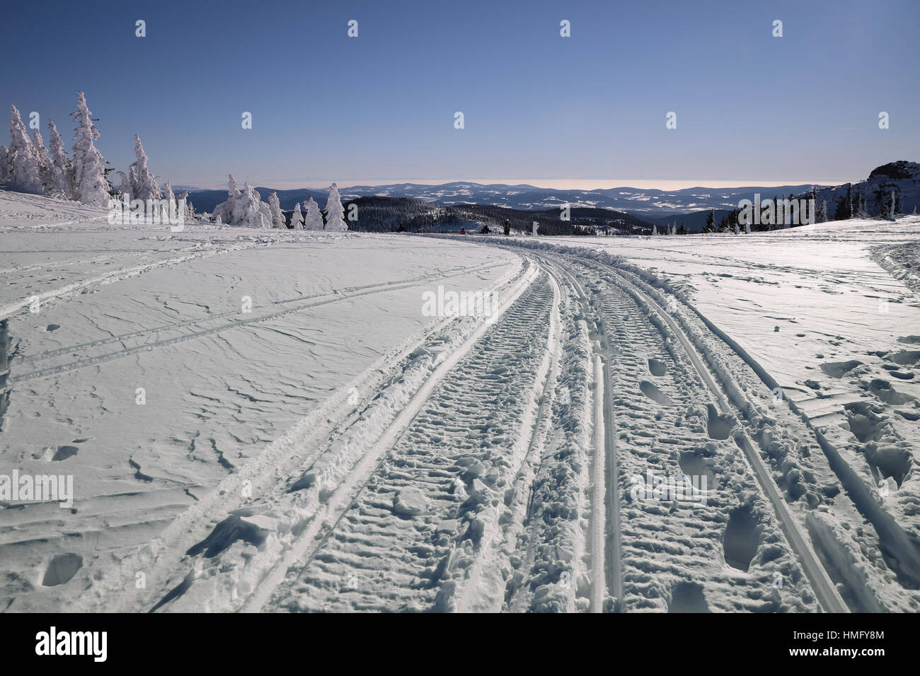 Grosser Arber, Bayerisch Eisenstein, Germany. Winter snowy summit of Mt ...