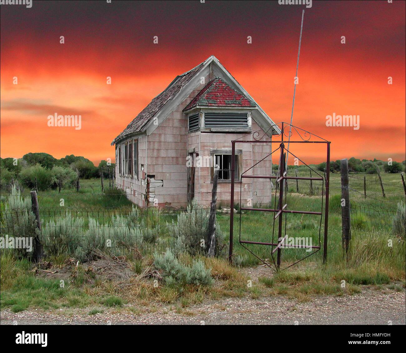 Old school house in Jiggs, NV Stock Photo - Alamy