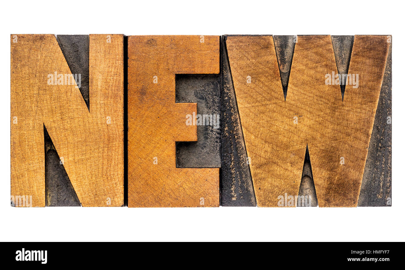 new - isolated word abstract in vintage letterpress wood type blocks ...