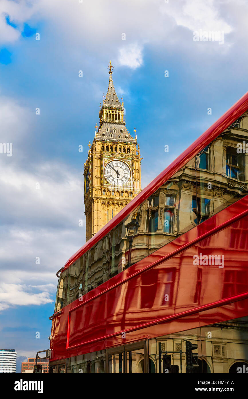Big Ben Clock Tower with London Bus England Stock Photo - Alamy