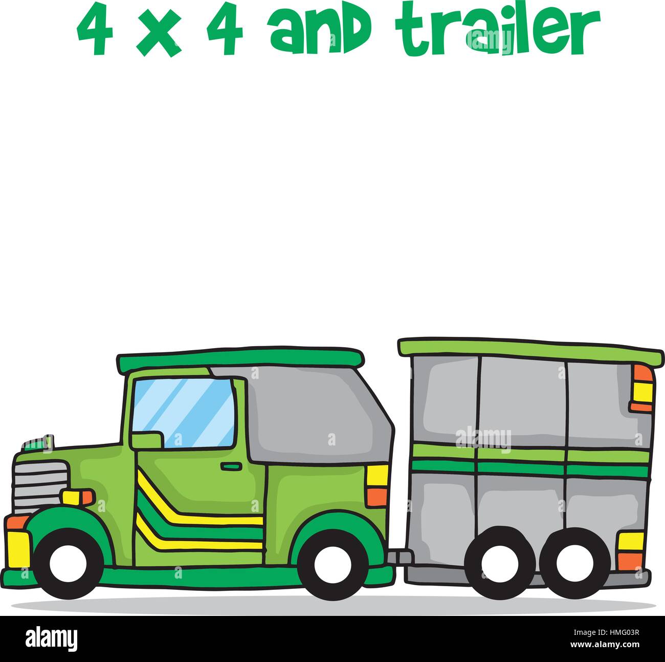 Jeep and trailer cartoon design vector Stock Vector Image & Art - Alamy