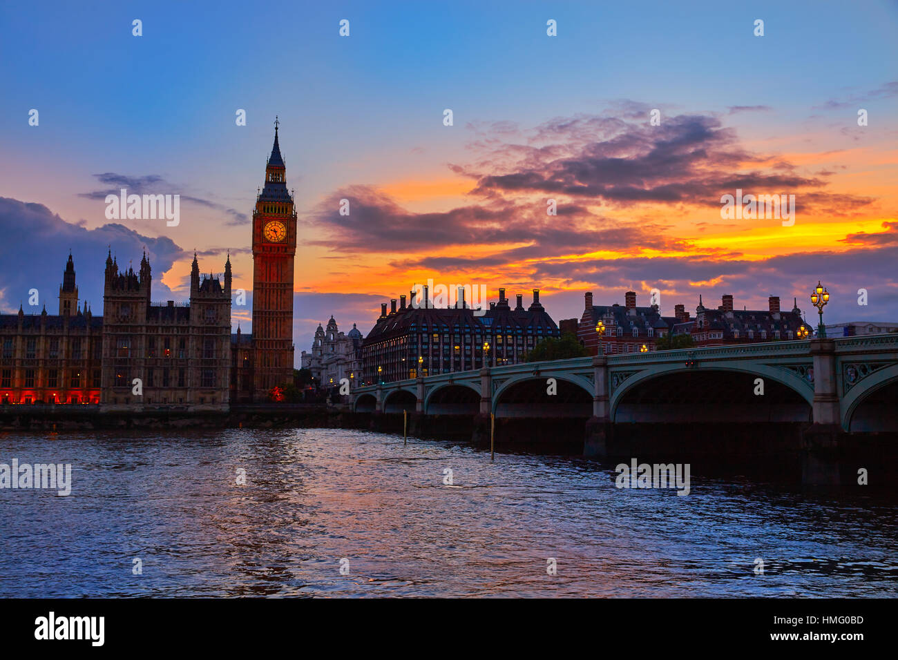 Big Ben Clock Tower London at Thames River England Stock Photo - Alamy