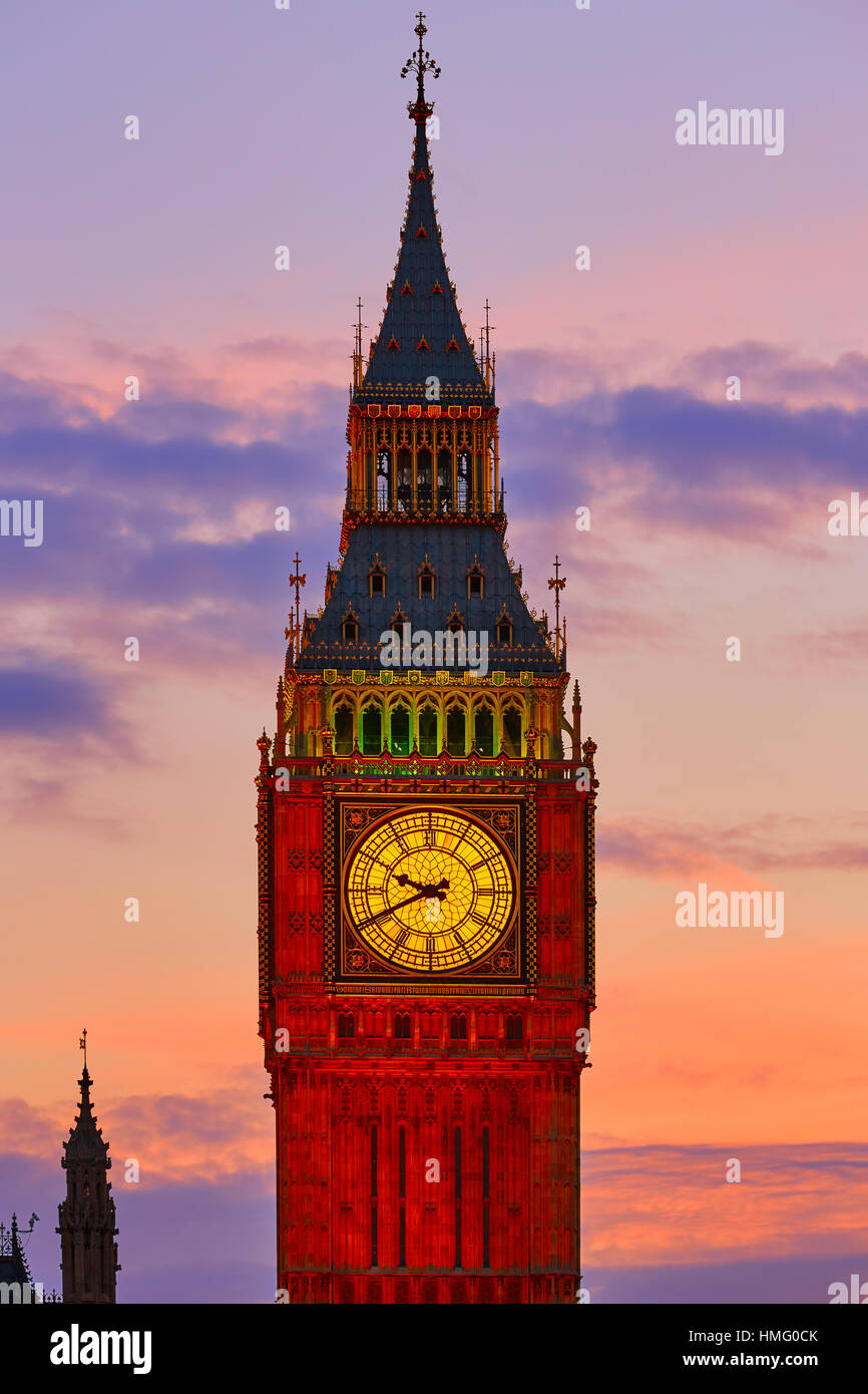 Big Ben Clock Tower in London sunset closeup England Stock Photo - Alamy
