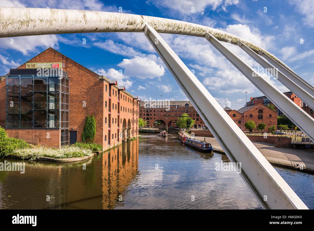 Castlefield, view from the Merchants Bridge, Manchester, North West ...