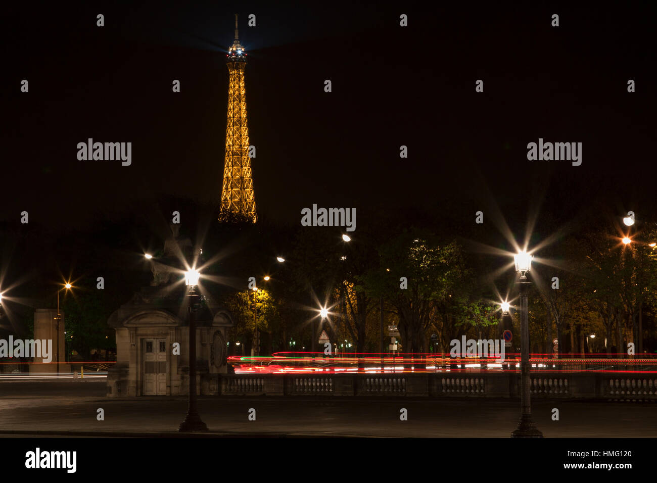Paris at nighttime Stock Photo - Alamy