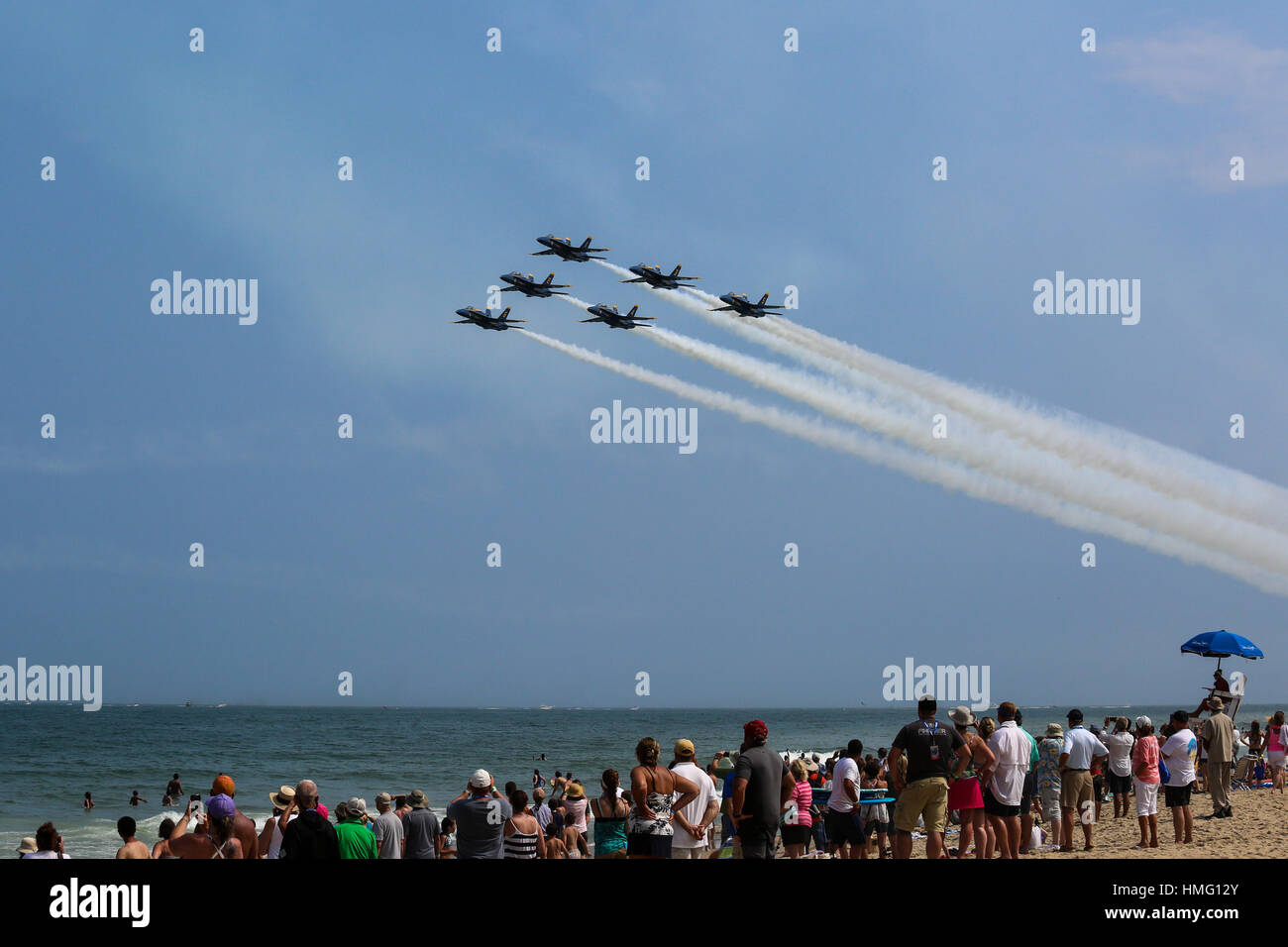 Six U.S. Navy Blue Angels F/A-18 aircraft in Delta Formation Stock ...