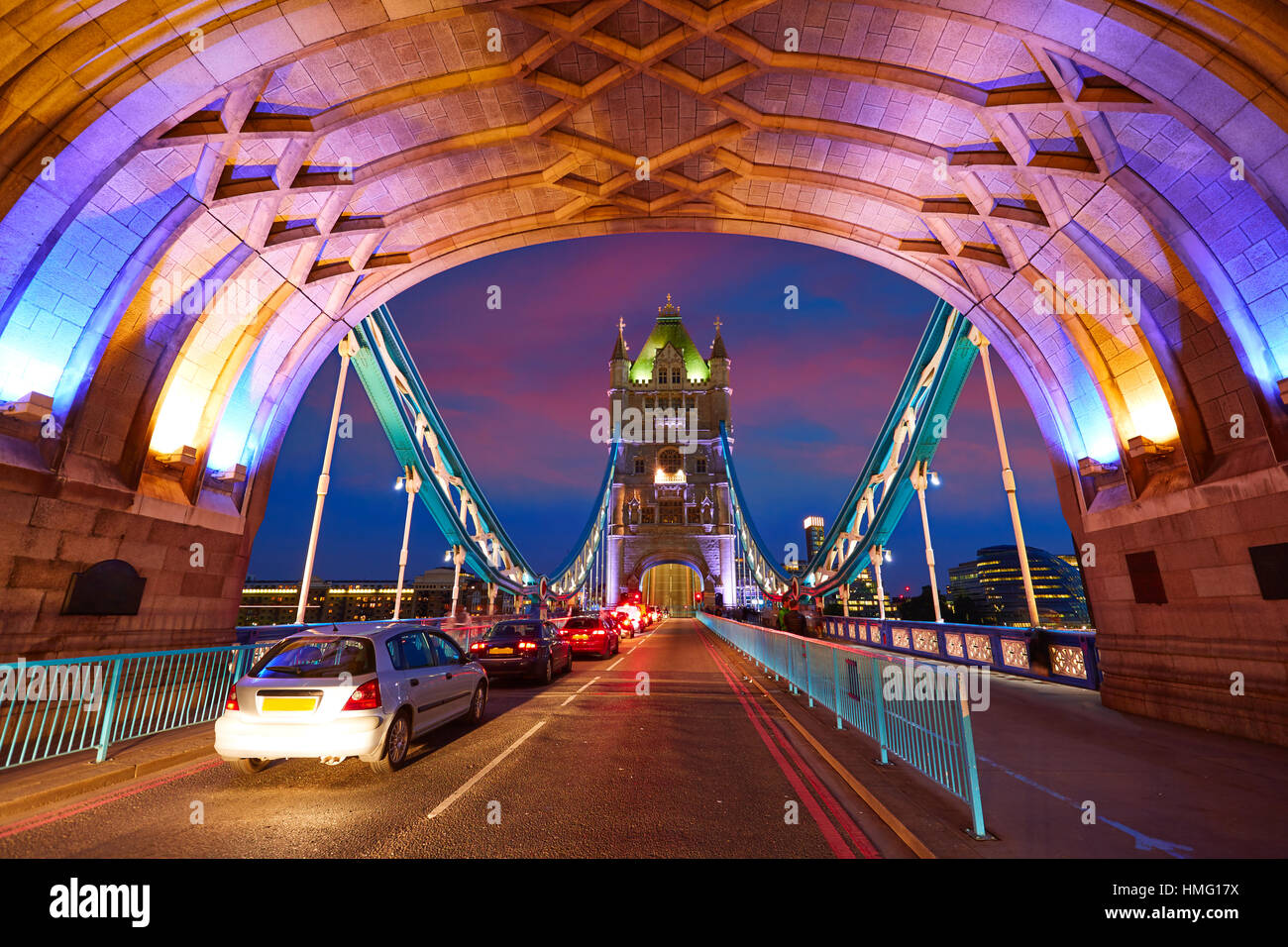 London Tower Bridge sunset on Thames river in England Stock Photo - Alamy