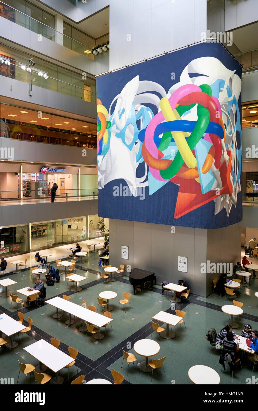 Cafe at atrium at citigroup center manhattan hi-res stock photography ...