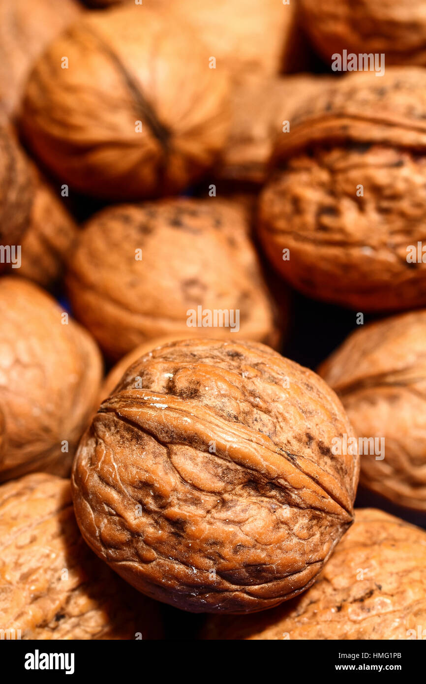 Macro view of walnuts isolated and full frame Stock Photo - Alamy