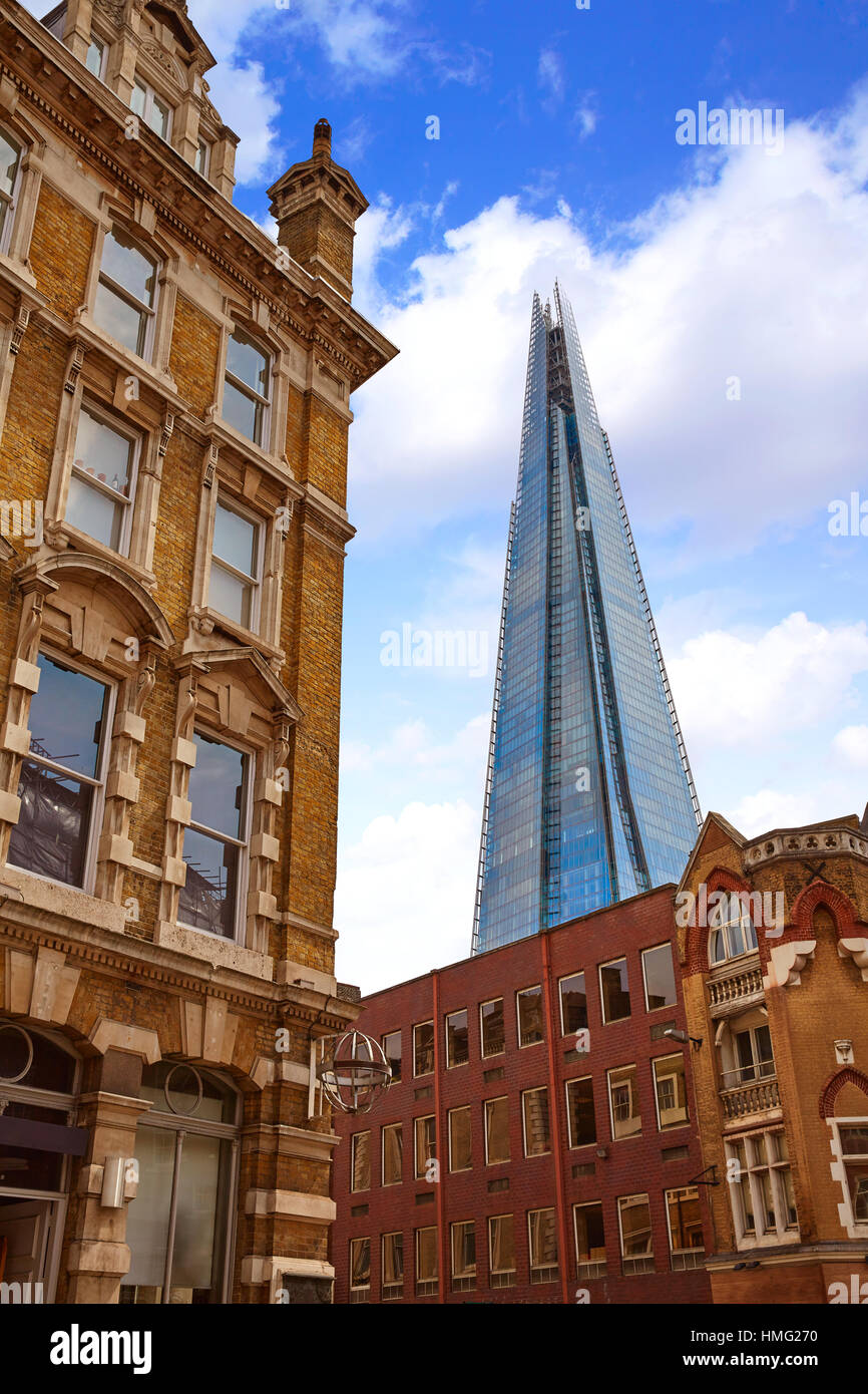 London shard view from old brick buildings in England Stock Photo - Alamy