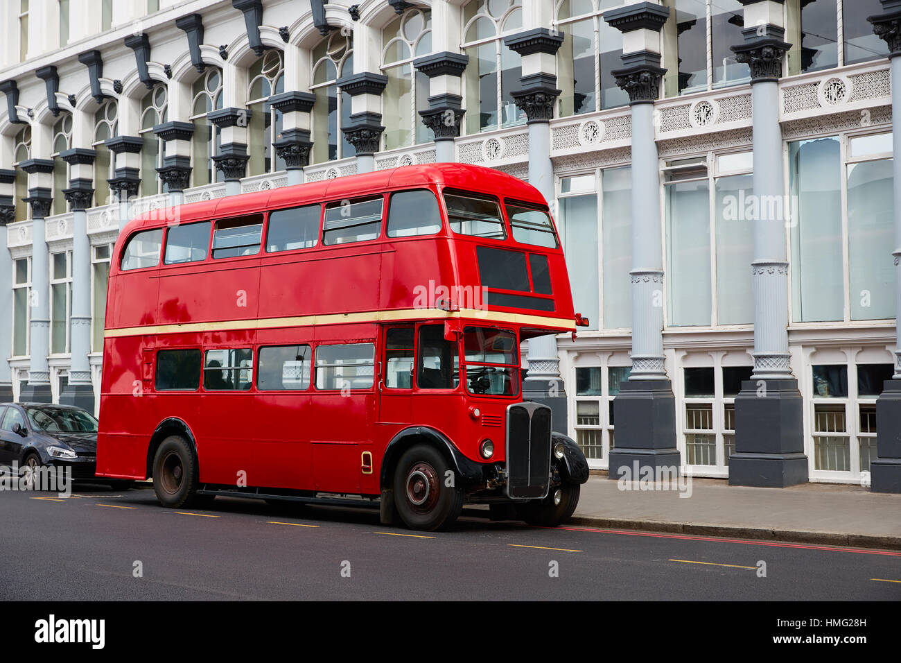 London Red Bus traditional old in England Stock Photo - Alamy