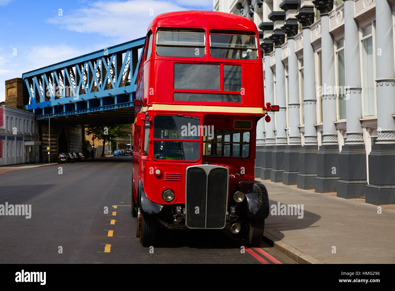 London Red Bus traditional old in England Stock Photo - Alamy
