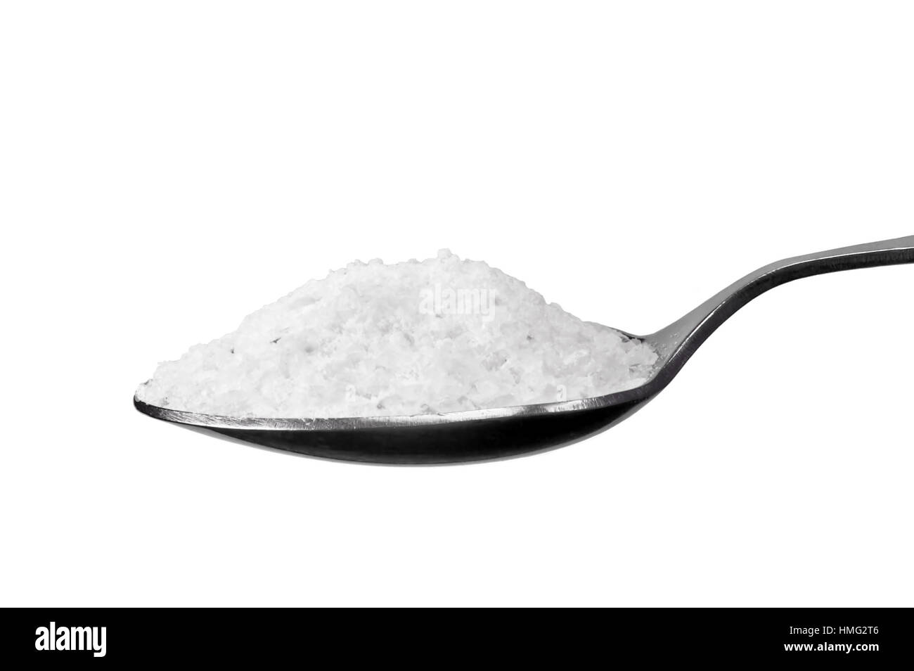 Spoon Of Coarse Salt, Isolated Spoonful Macro Closeup Stock Photo - Alamy