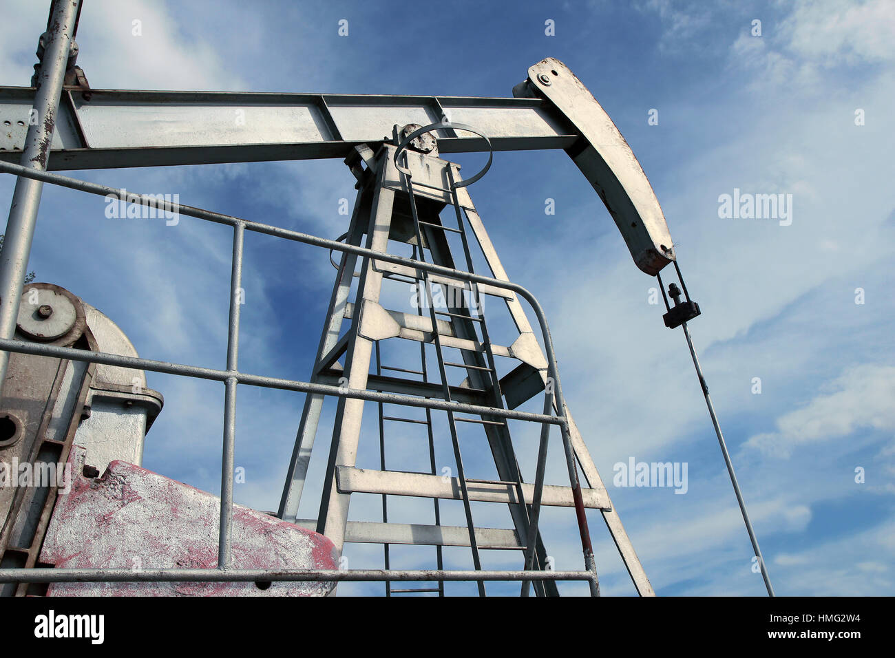 Detail of pump jack in Europe oil field Stock Photo - Alamy
