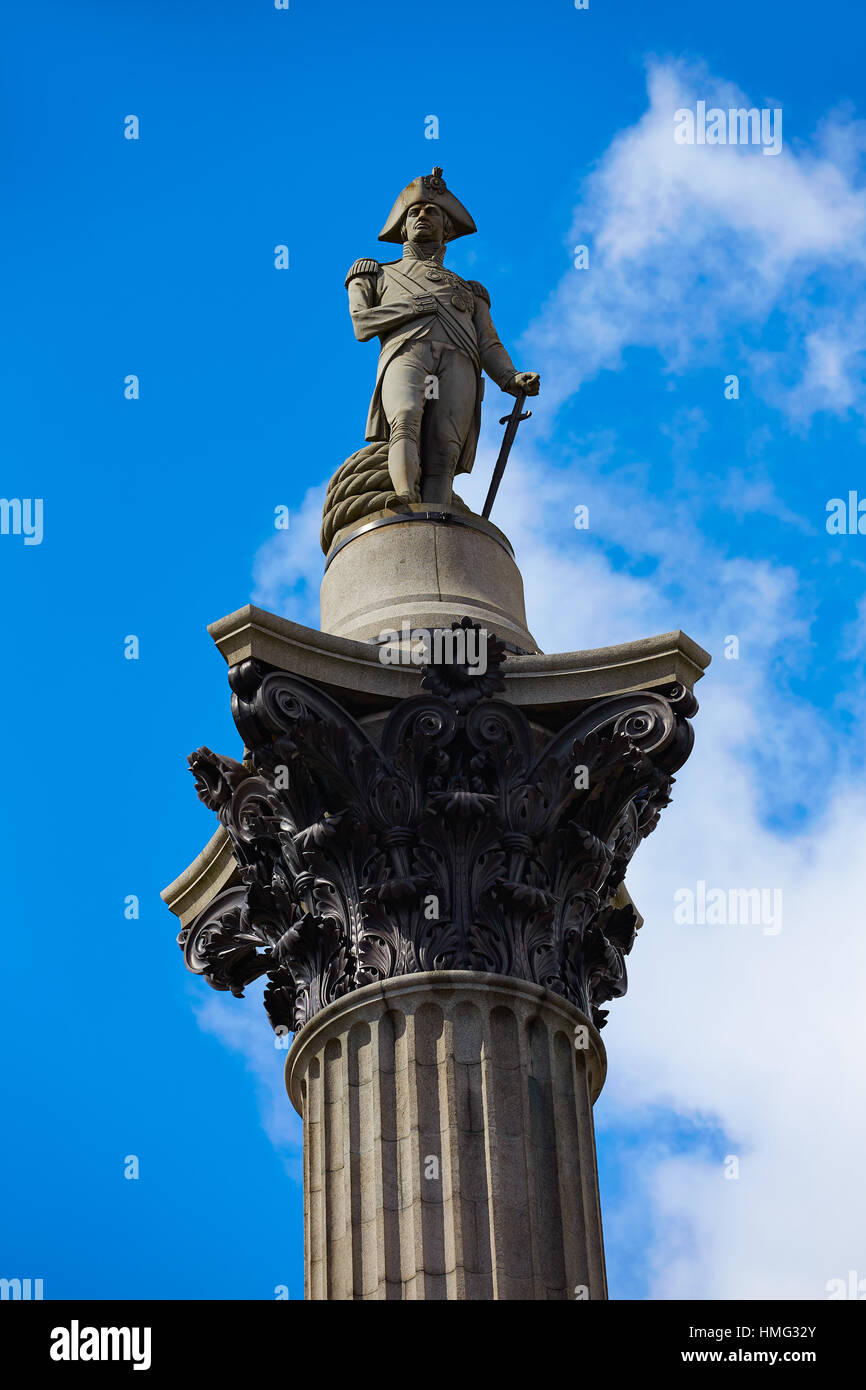 London Trafalgar Square Nelson column in England UK Stock Photo - Alamy