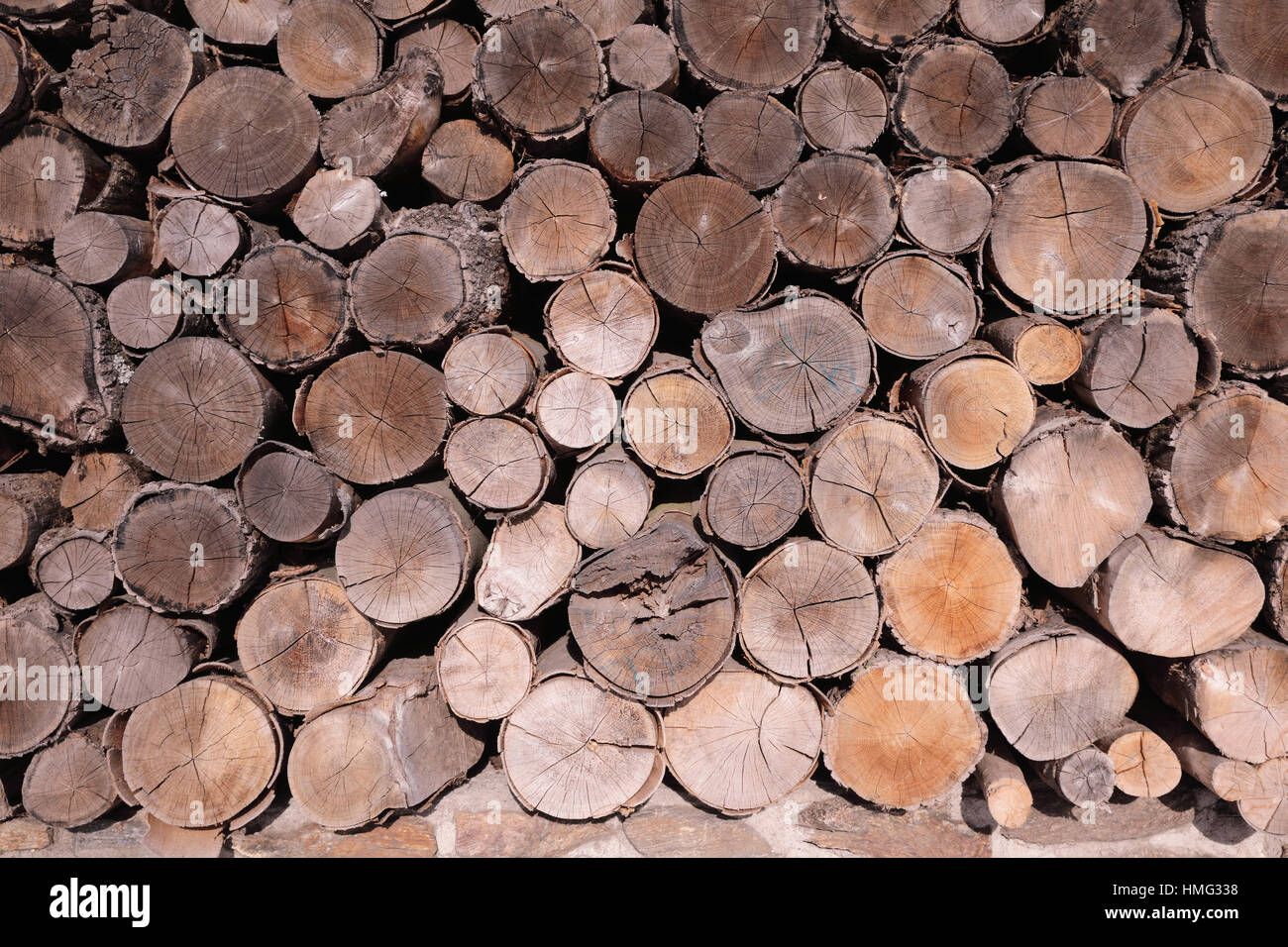 pattern of brown wood log background texture. Pile of wood logs ...