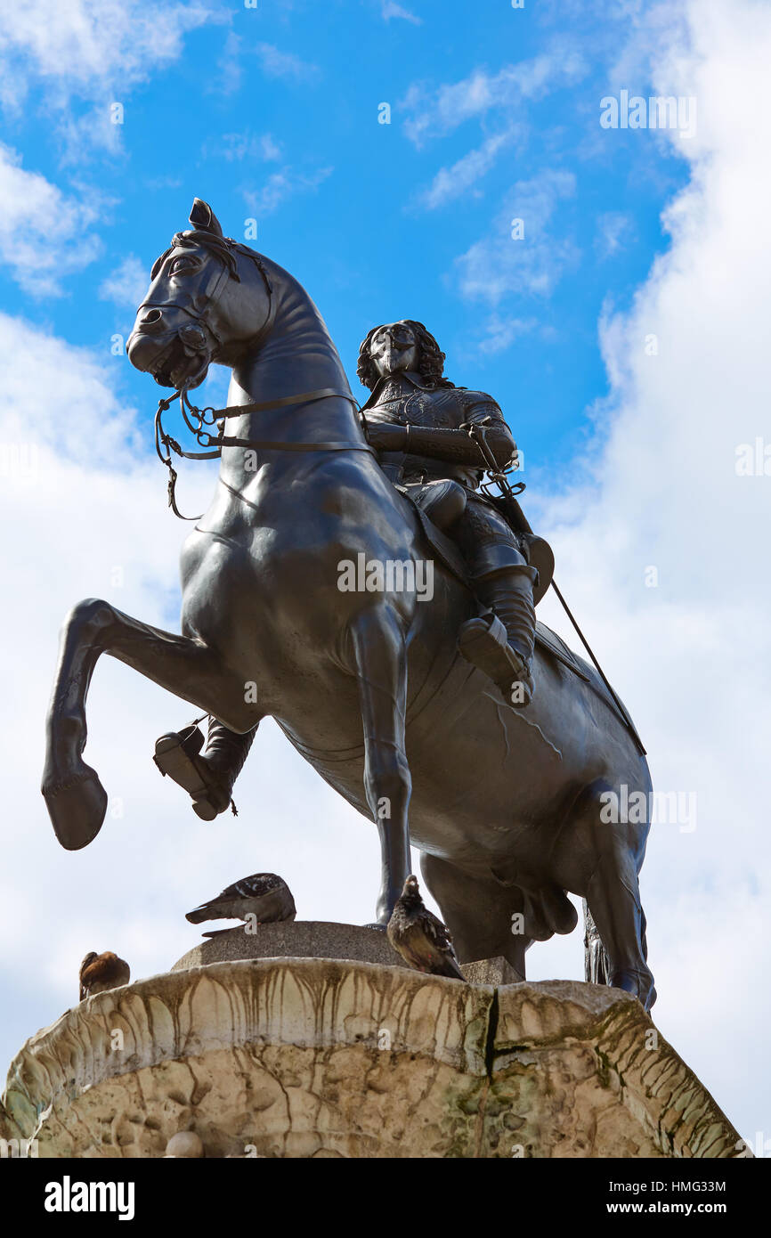 London Trafalgar Square King Charles I statue in UK england Stock Photo ...