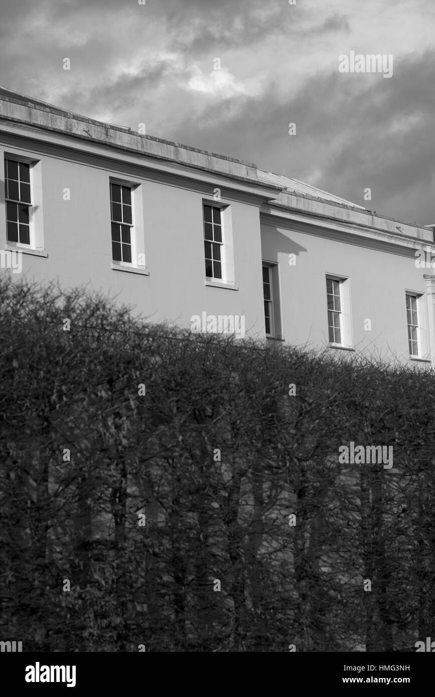 Tall garden hedge Black and White Stock Photos & Images - Alamy
