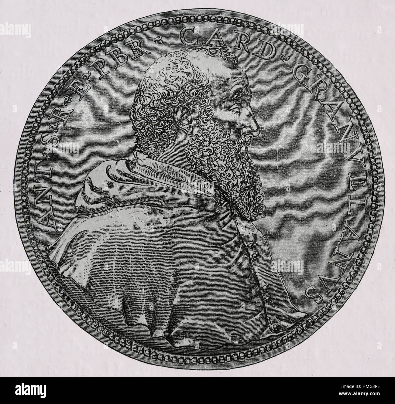 Cardinal Antoine Perrenot de Granvelle (1517-1586). Medal. Engraving ...